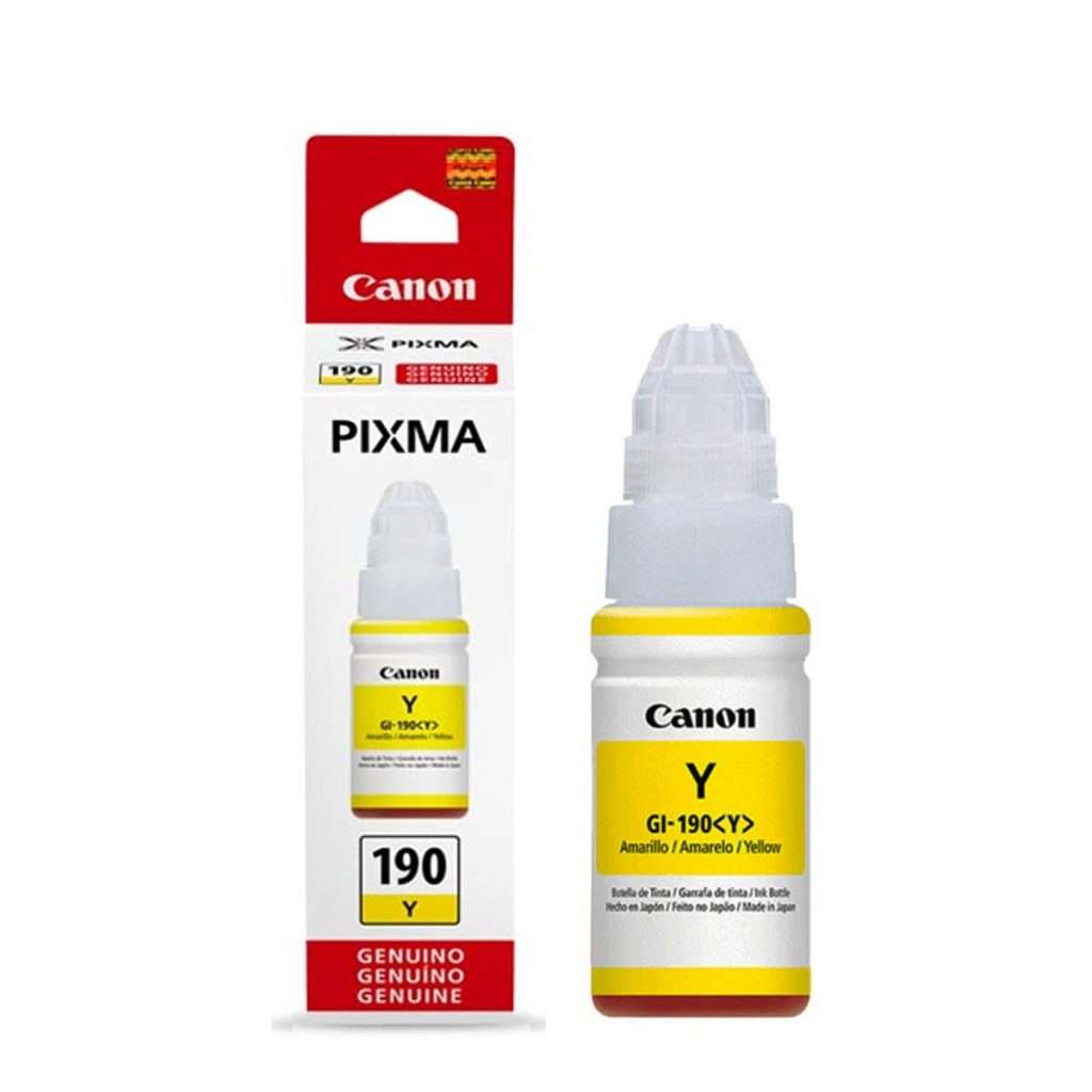 Botella de Tinta Canon GI-190 Amarillo - Movicenter Panama