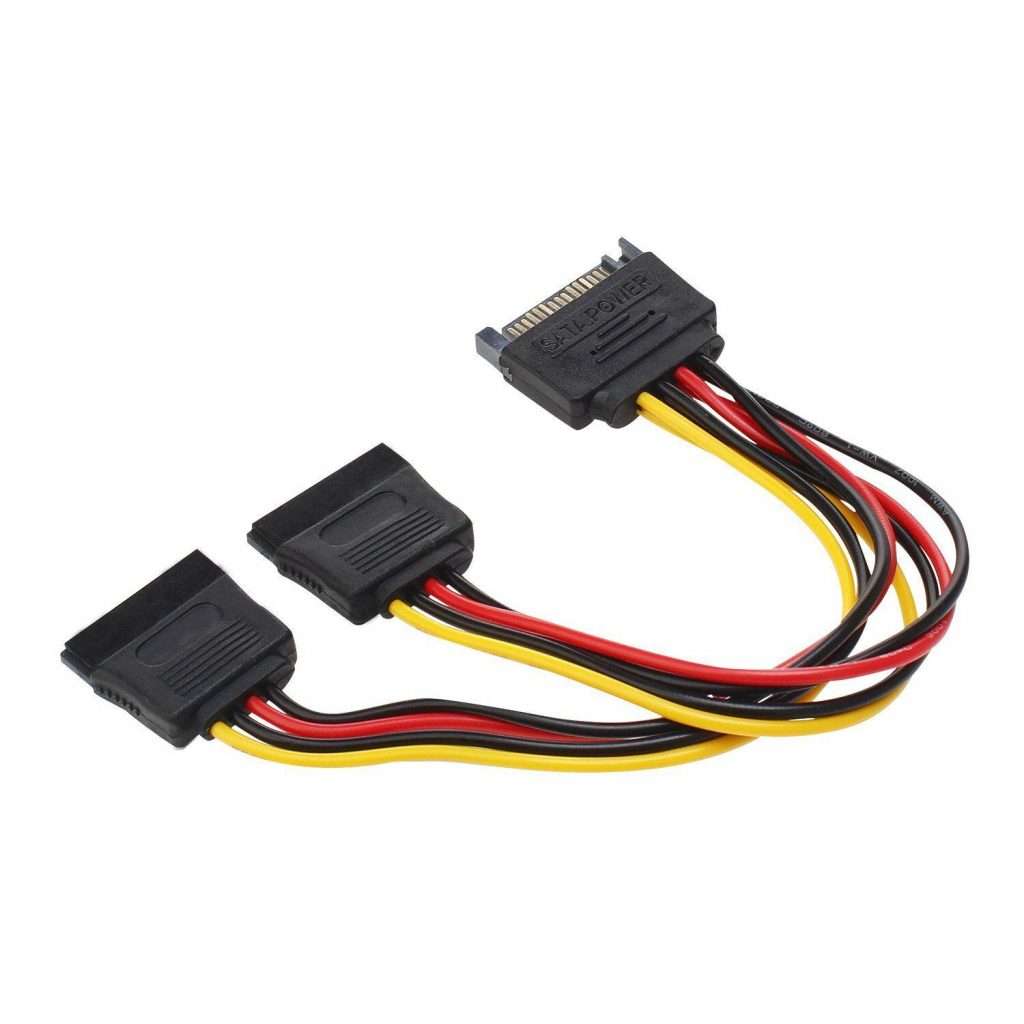 Adaptador de Corriente Sata 1 a 2 15 Pines 20cm - Movicenter Panama