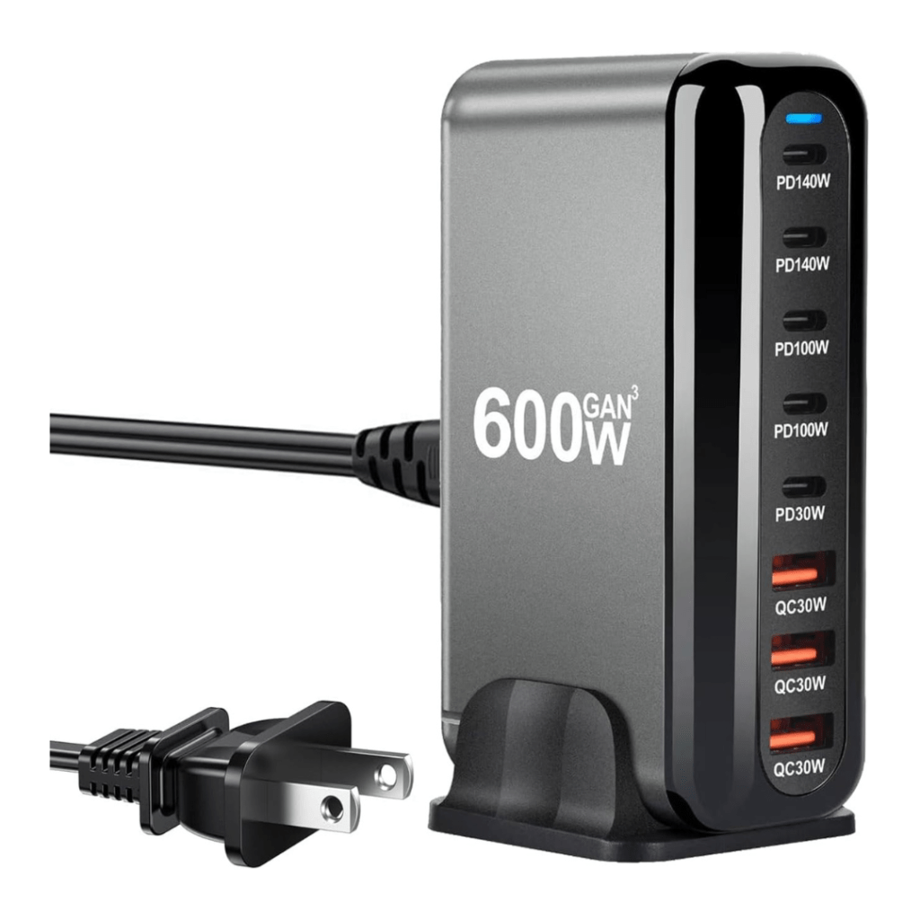 Estación de Carga Rápida 600W USB-C con 8 Puertos - Movicenter Panama